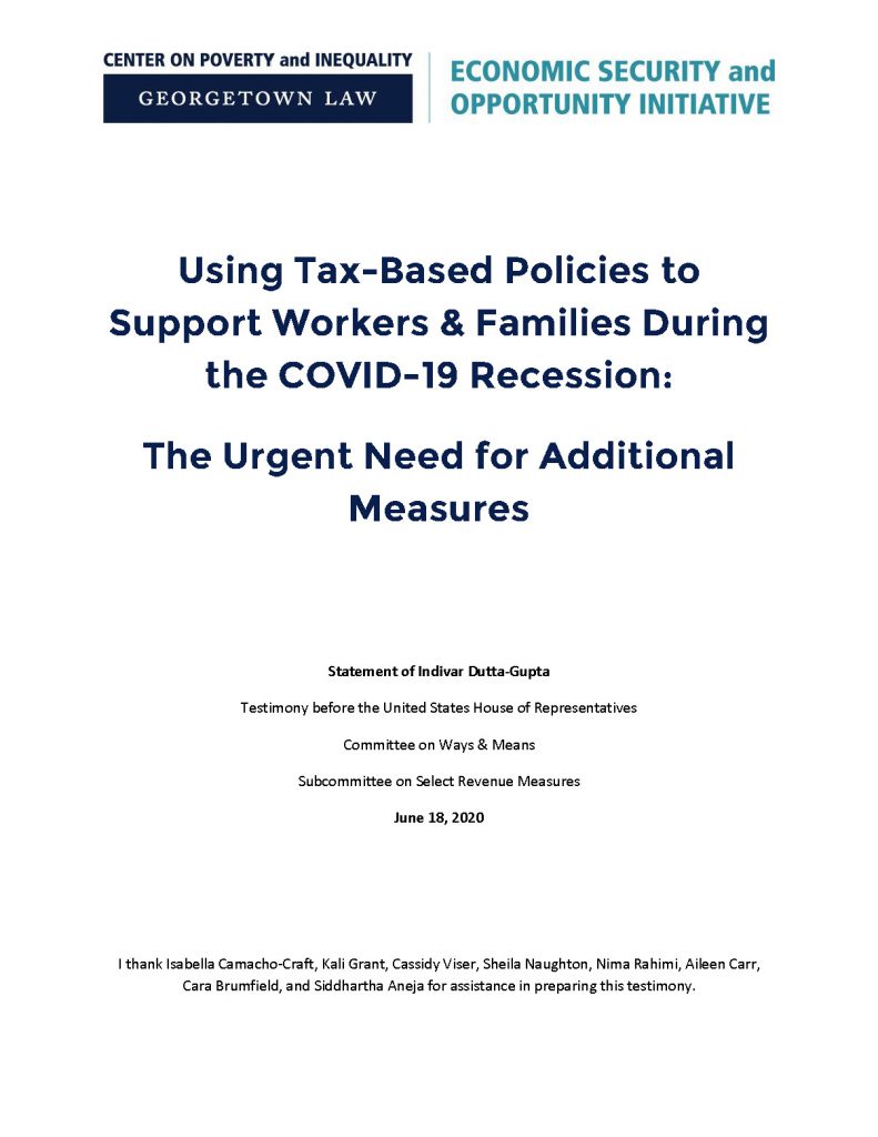 Using Tax Based Policies to Support Workers & Families During The COVID ...