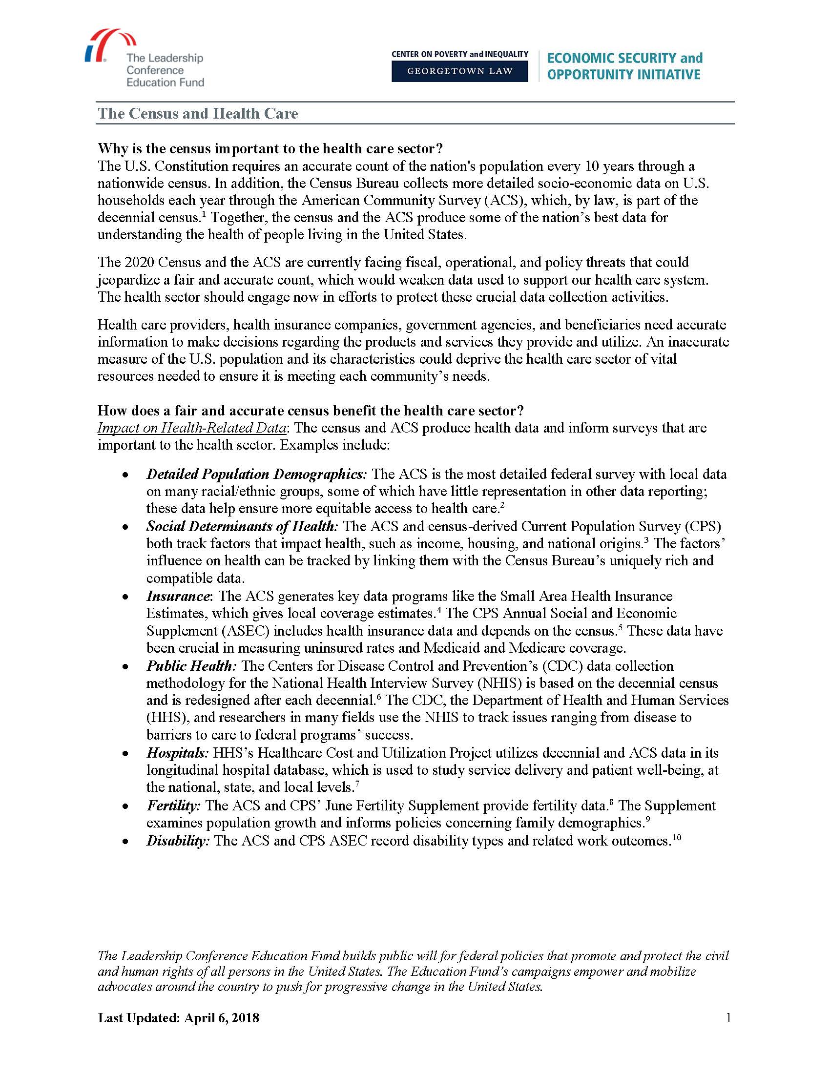 The Census & Health Care - Georgetown Center on Poverty and Inequality