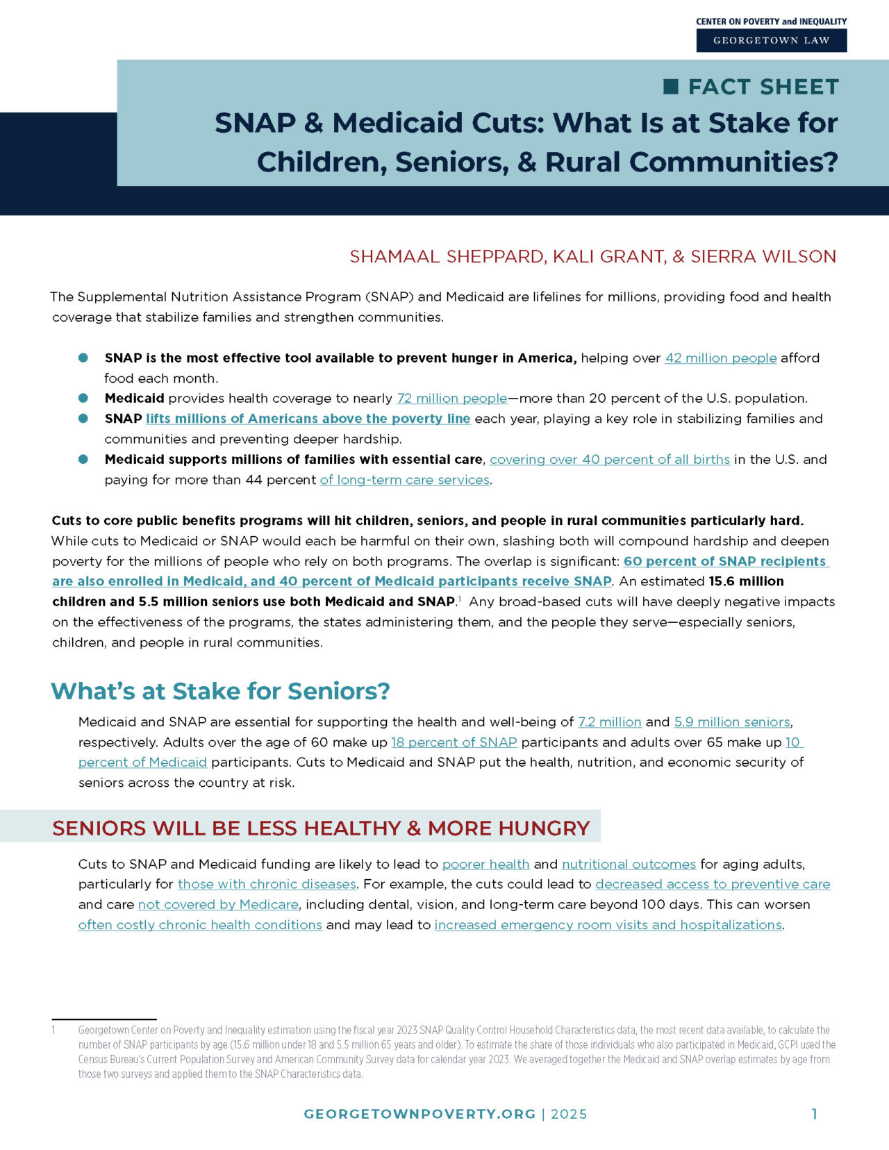 SNAP and Medicaid Cuts: What's at Stake for Children, Seniors & Rural ...