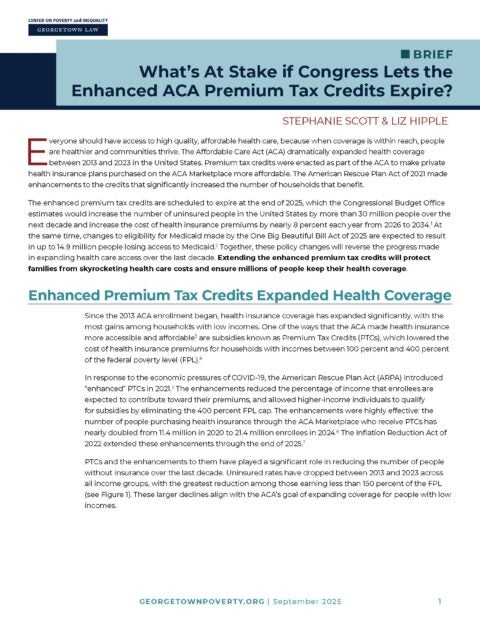 What’s At Stake if Congress Lets the Enhanced ACA Premium Tax Credits ...